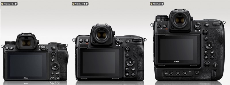 尼康Nikon Z7II vs. 尼康Nikon Z8 vs. 尼康Nikon Z9 外观尺寸及参数对比 – 大连于航商业摄影 淘宝摄影 服装画册摄影 服装摄影 广告摄影 电商拍摄 服装拍摄 ...